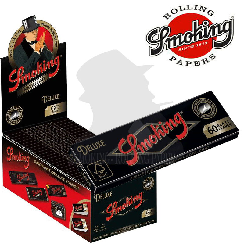 Cartine Smoking De Luxe Nere Black Deluxe Singole Scatola Box Da 50 ...